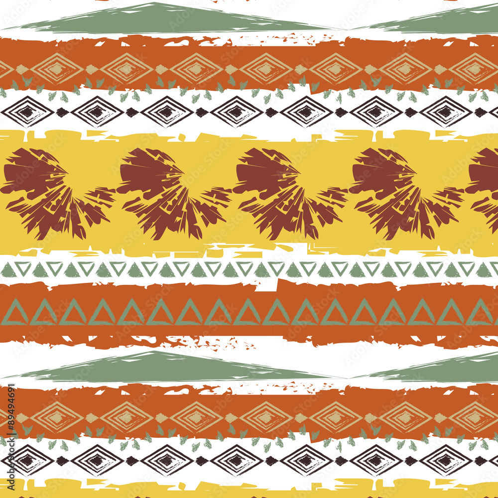 Hand drawn for tribal design seamless pattern. Ethnic motif. Designed ...