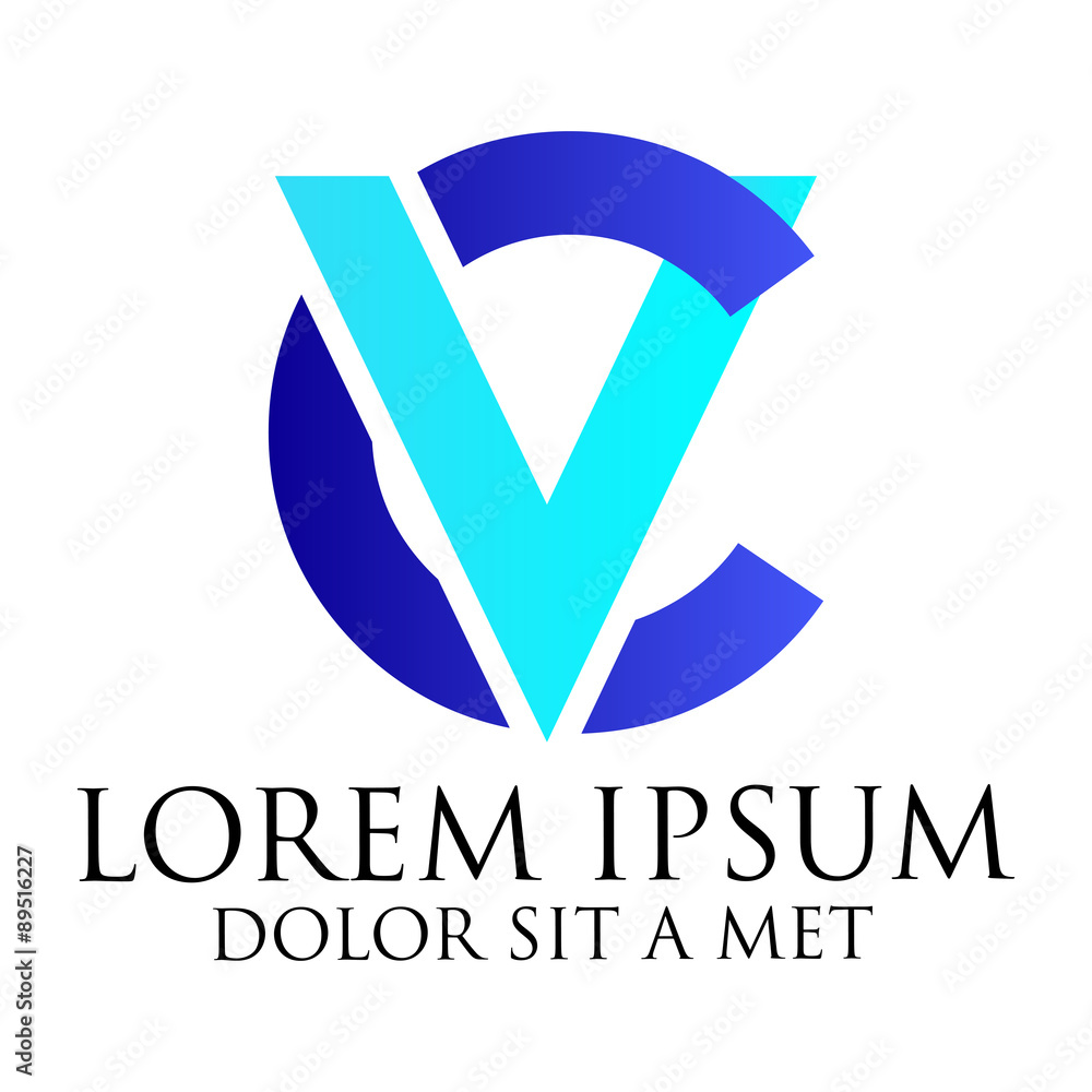 C - V Initial Logo Letter Stock Vector | Adobe Stock