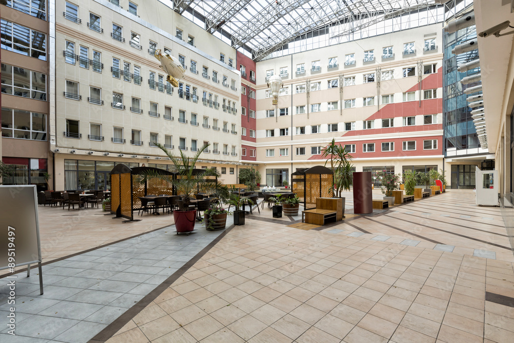 Interior of a hotel atrium Stock Photo | Adobe Stock