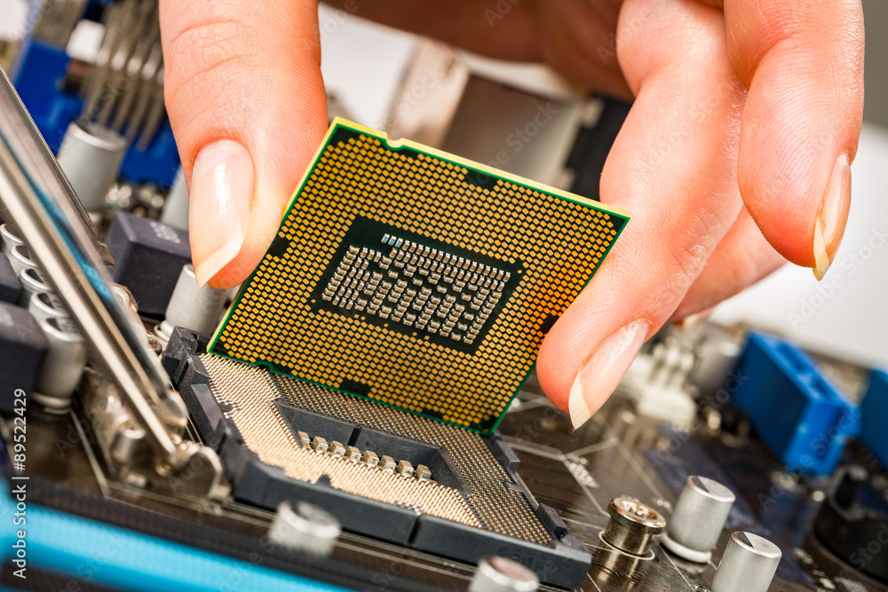 Modern processor and motherboard Stock Photo | Adobe Stock