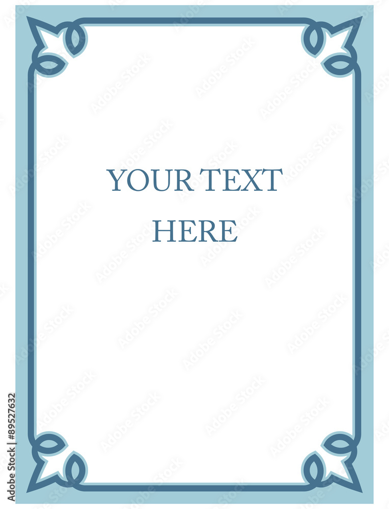 Simple blue vector line border frame isolated illustration Stock Vector ...