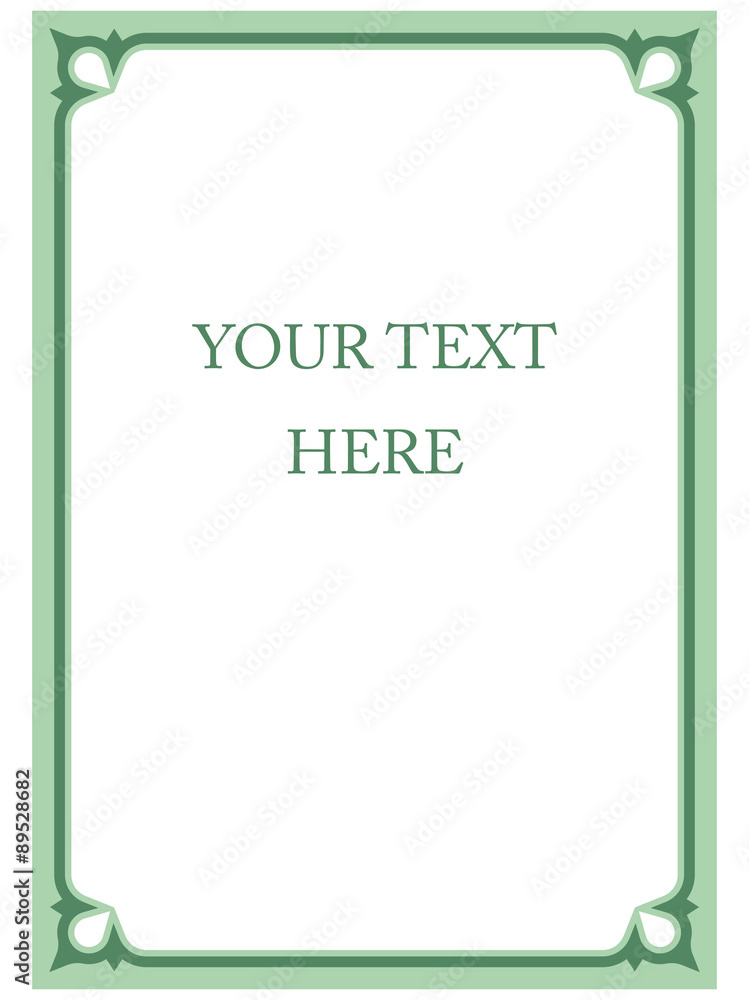 Simple mint vector line border frame isolated illustration Stock Vector ...