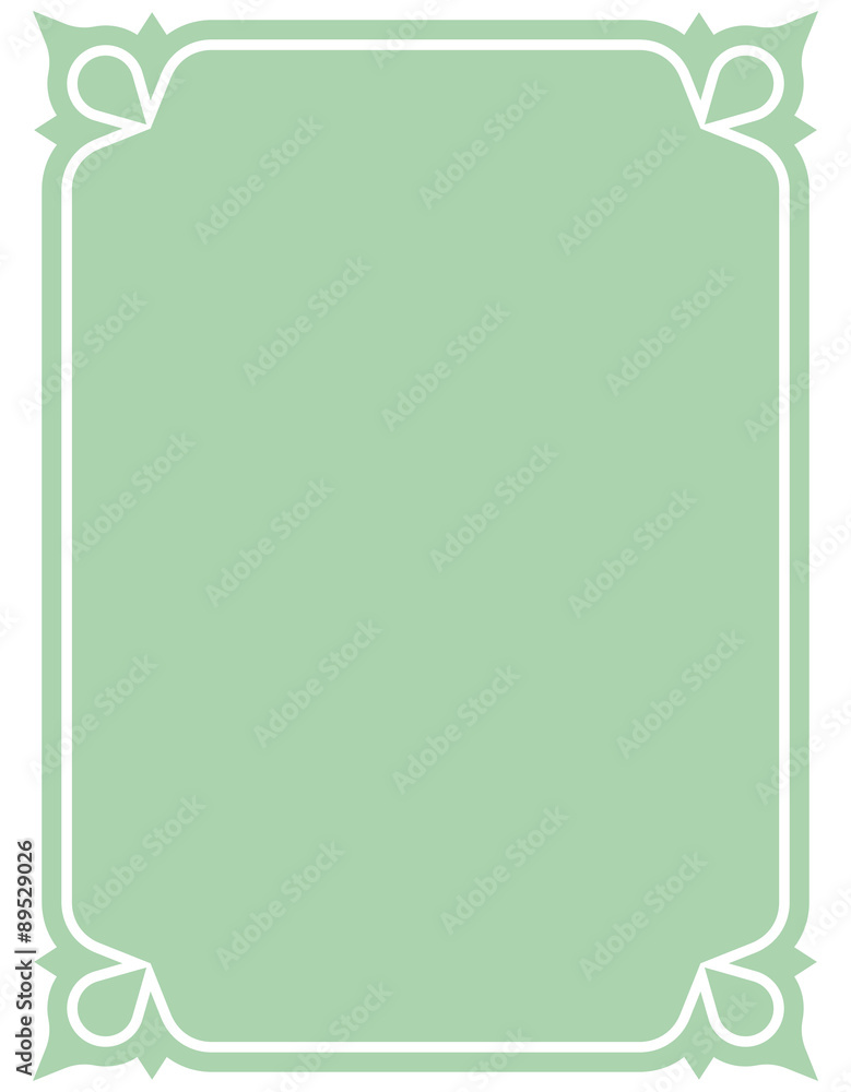Simple mint vector line border frame isolated illustration Stock Vector ...