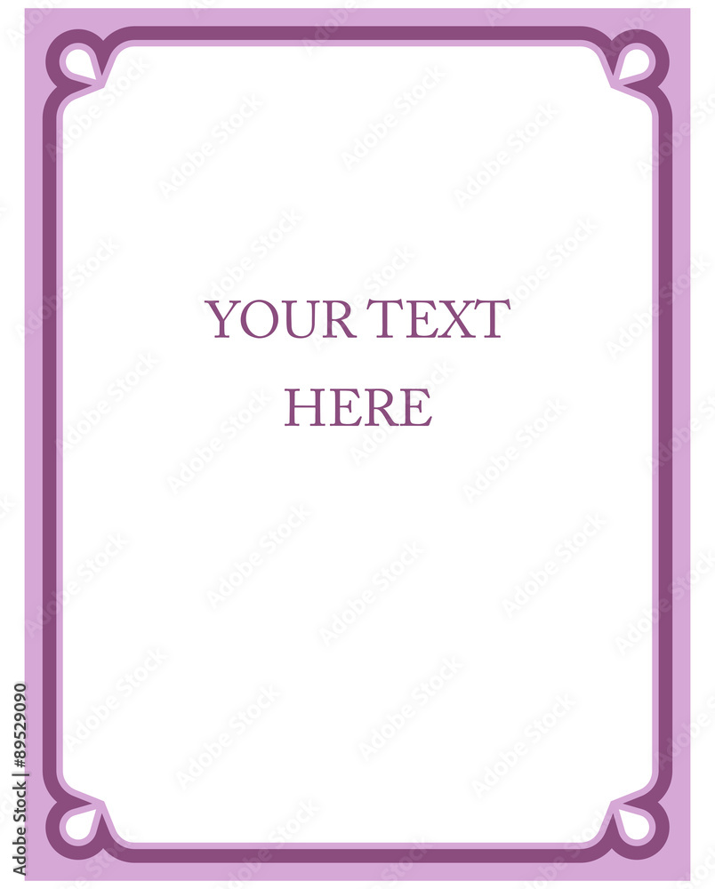 Simple pink vector line border frame isolated illustration Stock Vector ...