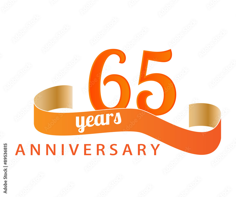 65 year anniversary logo Stock Vector | Adobe Stock