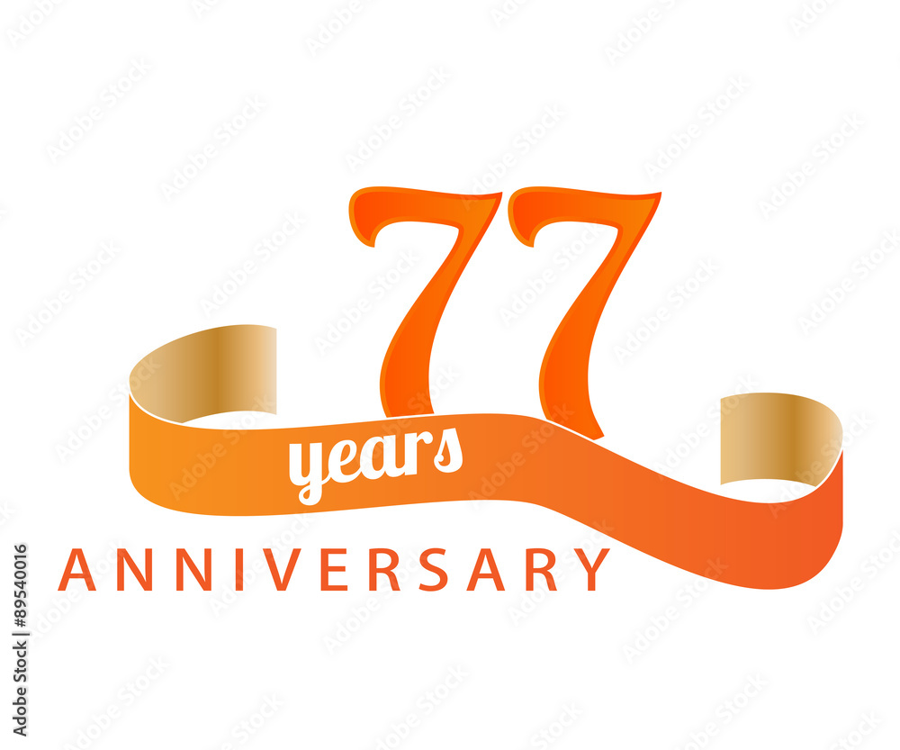 77 year anniversary logo Stock Vector | Adobe Stock