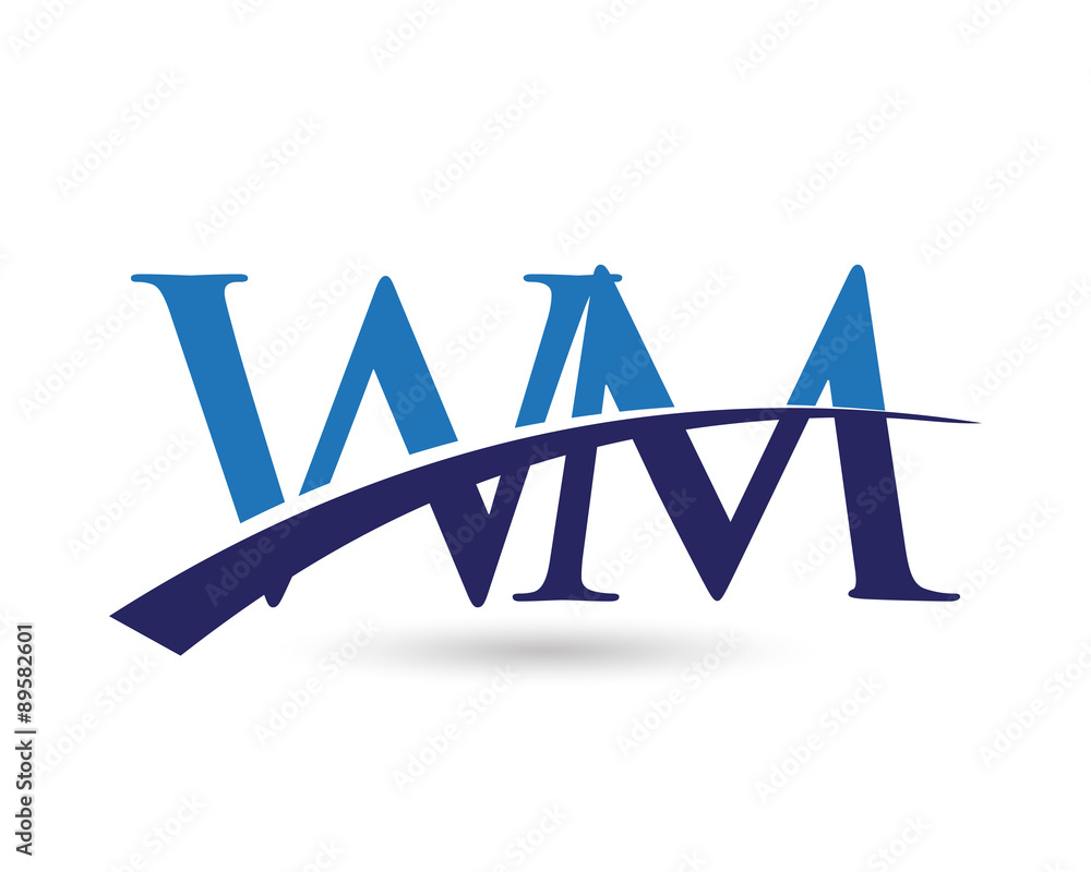WM Logo Letter Swoosh Stock Vector | Adobe Stock