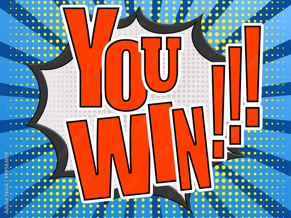 Comic Speech Red Bubble You Win ilustración de Stock | Adobe Stock