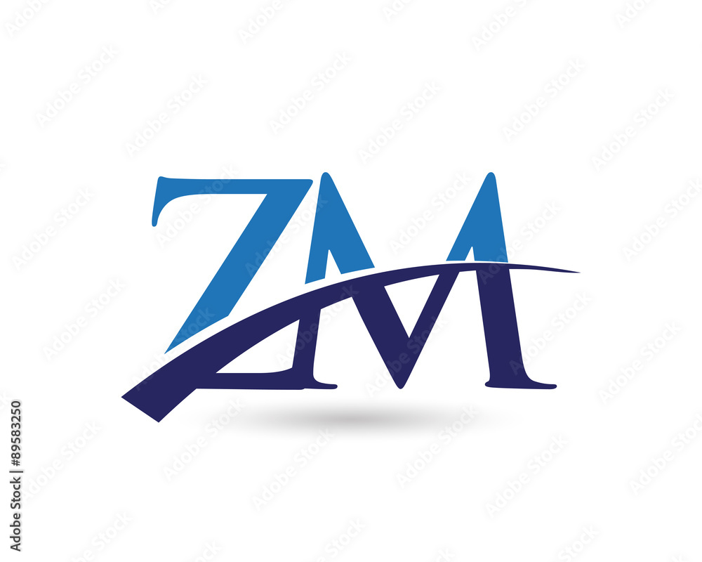ZM Logo Letter Swoosh Stock Vector | Adobe Stock