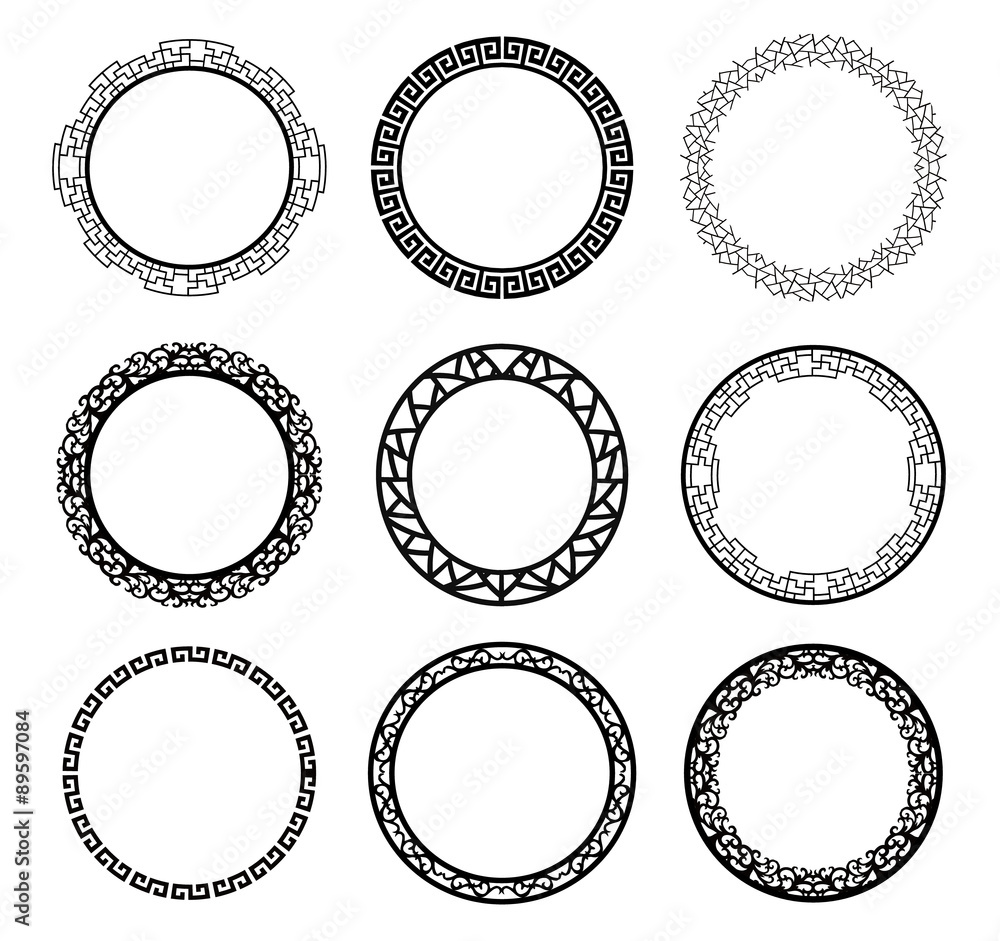 vector circle frame set Stock Vector | Adobe Stock