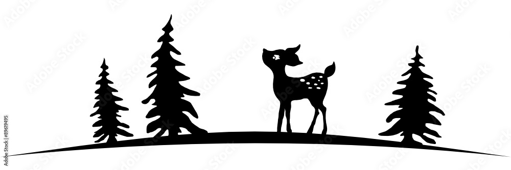 Rehkitz im Wald Stock-Vektorgrafik | Adobe Stock