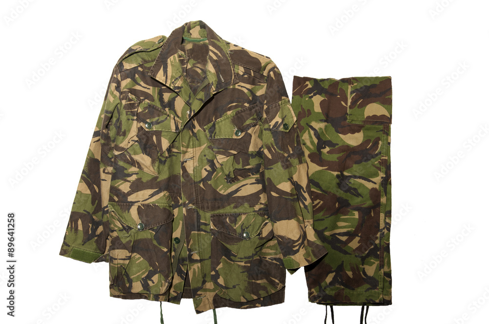 English dpm camouflage military uniform smok- Stock Photo | Adobe Stock