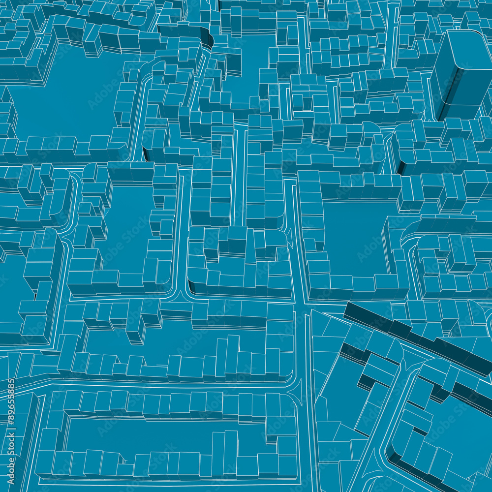 Cartoon town bird eye view urban Stock Illustration | Adobe Stock