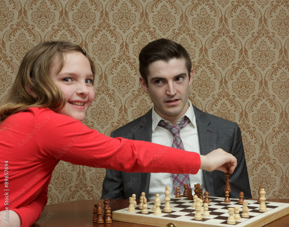 Family Playing Chess Stock Photo | Adobe Stock