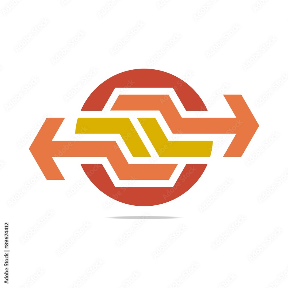 Logo Abstract Circle Arrow Symbol Hexa Connecting Icon Element Vector ...