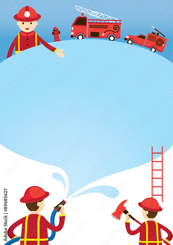 Firefighter carry Hose Flushing Water and Present Background Frame ...