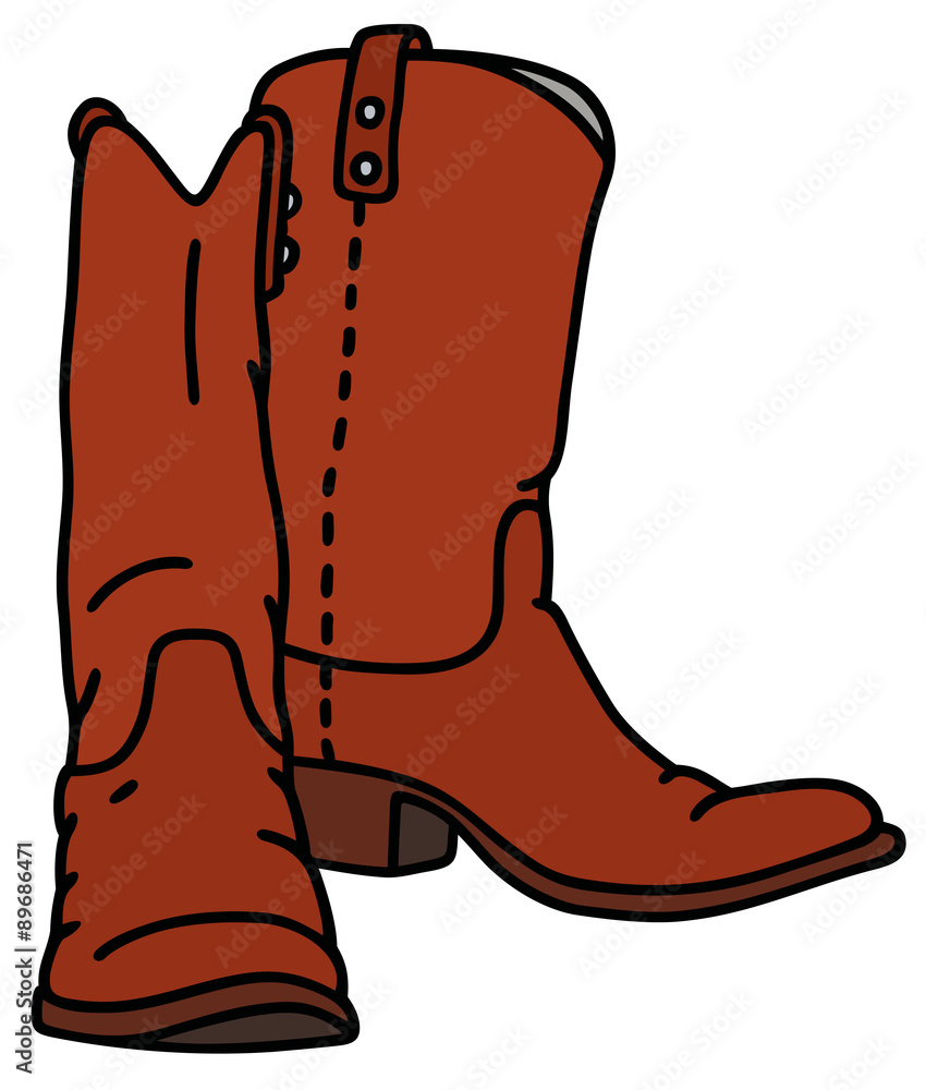 Riding boots / hand drawing, vector illustration Stock Vector | Adobe Stock