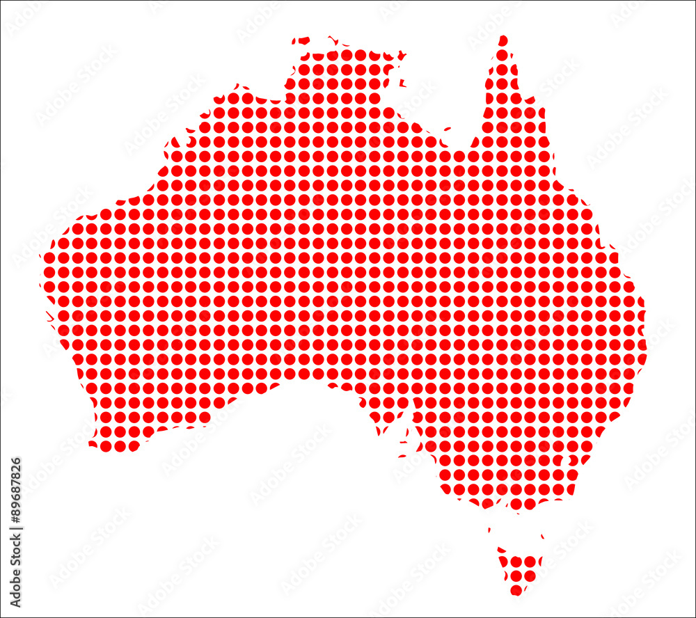 Red Dot Map of Australia Stock Vector | Adobe Stock