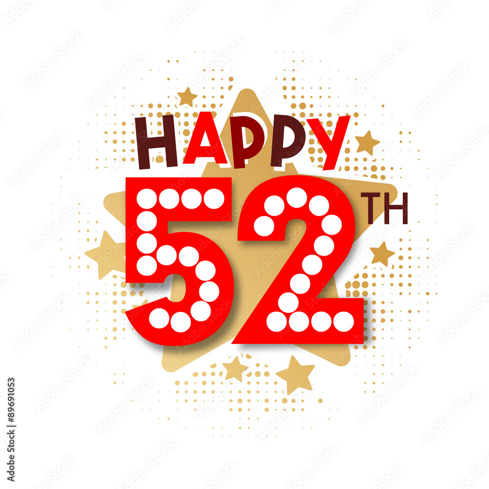 Happy 52th Birthday Stock Vector | Adobe Stock