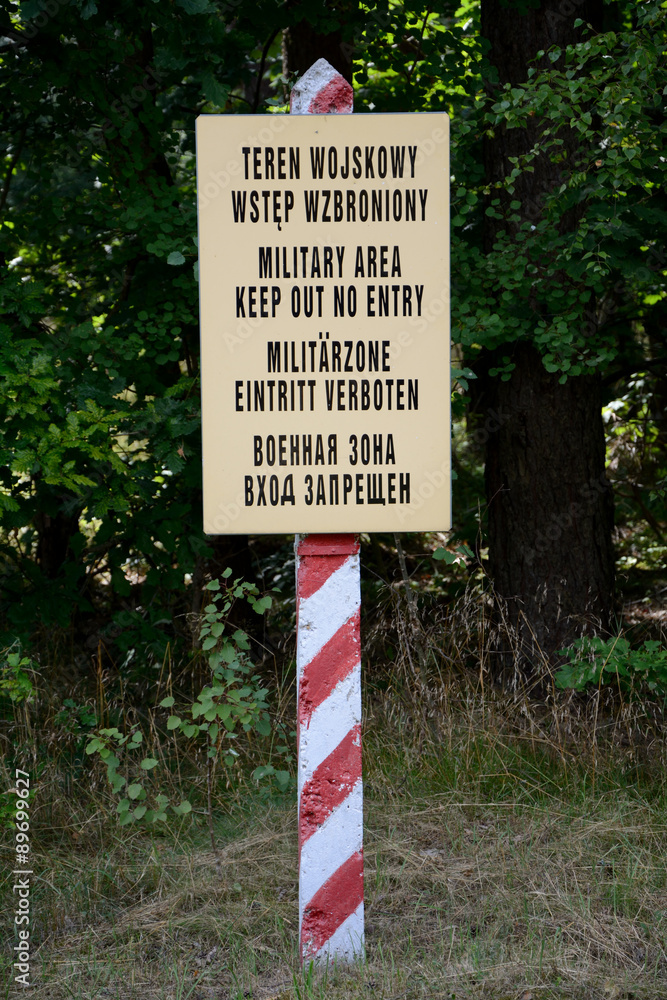 Military area keep out no entry sign Stock Photo | Adobe Stock