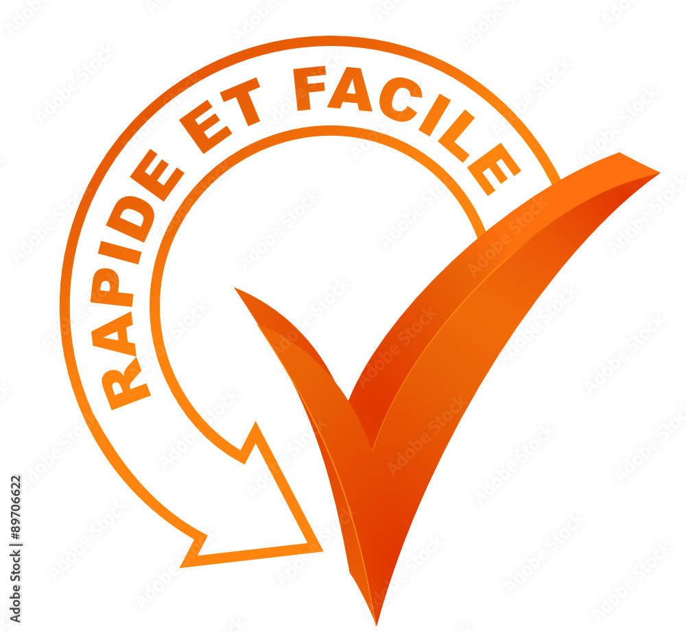 Vecteur Stock rapide et facile sur symbole validé orange | Adobe Stock