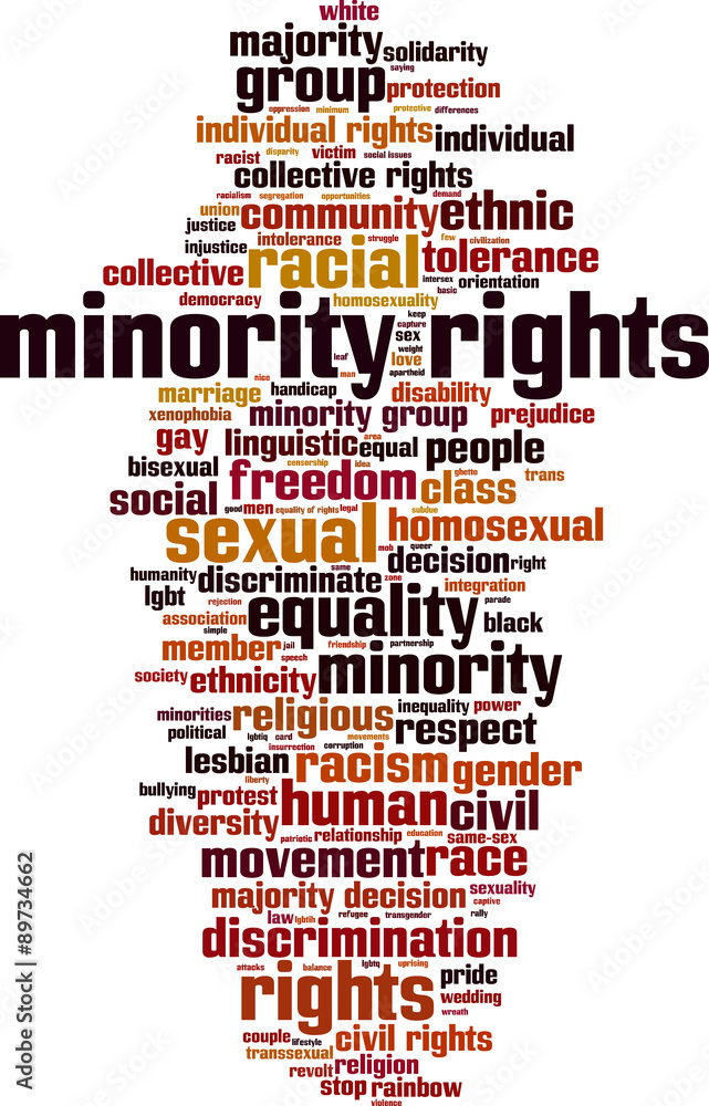 Minority rights word cloud concept. Vector illustration Stock Vector ...