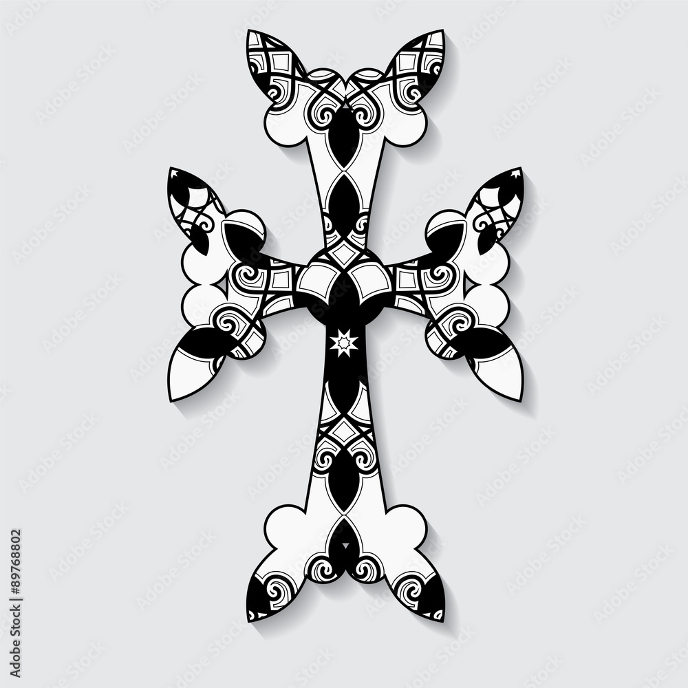 stock vector cross on the grey background Stock Vector | Adobe Stock