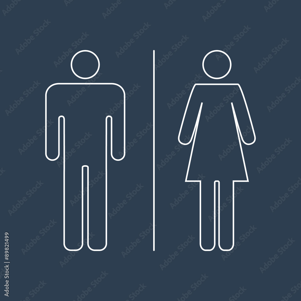 Male and female restroom, washroom symbol icon Stock Vector | Adobe Stock