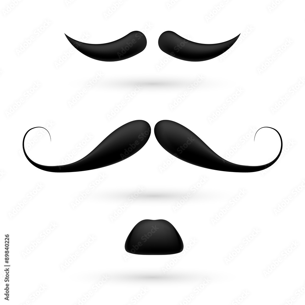 A set of three moustache Stock Vector | Adobe Stock