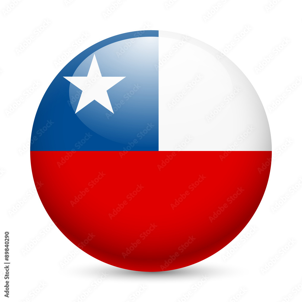 Round glossy icon of Chile Stock Vector | Adobe Stock