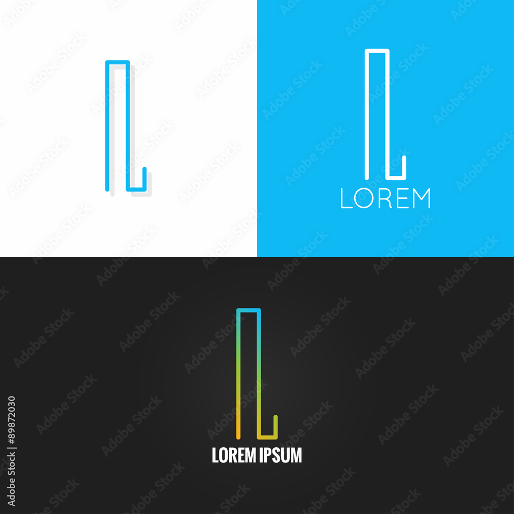 letter L logo alphabet design icon set background Stock Vector | Adobe ...