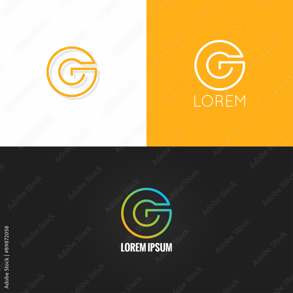 letter G logo alphabet design icon set background Stock Vector | Adobe ...