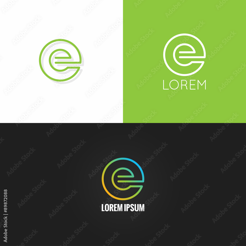 letter E logo alphabet design icon set background Stock Vector | Adobe ...