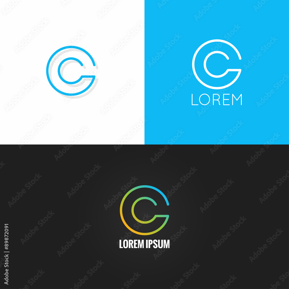 letter C logo alphabet design icon set background Stock Vector | Adobe ...