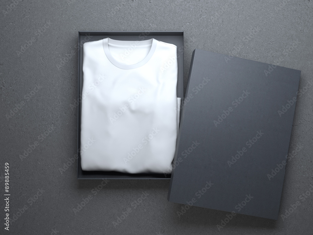 White t-shirt in a nice cardboard packaging Stock Illustration | Adobe ...