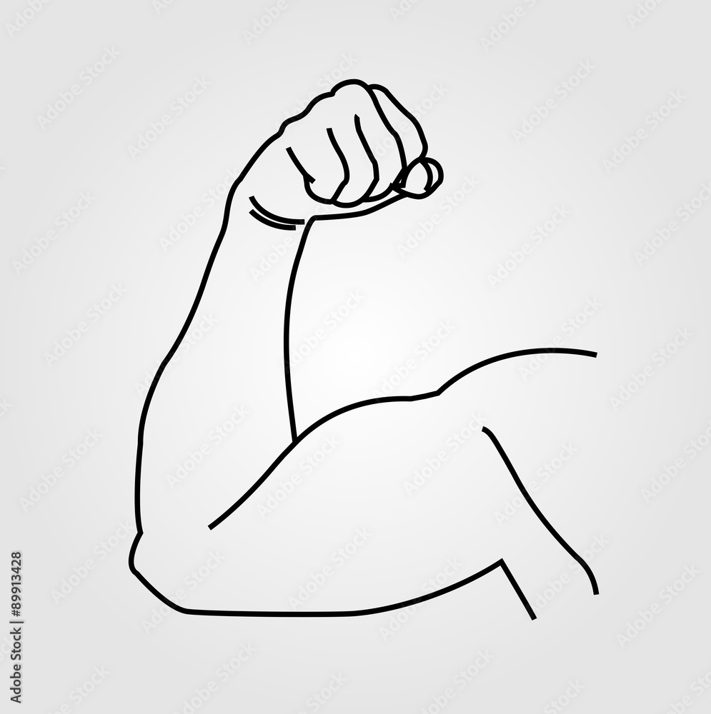 Abstract drawing of a man's arm flex Stock Vector | Adobe Stock