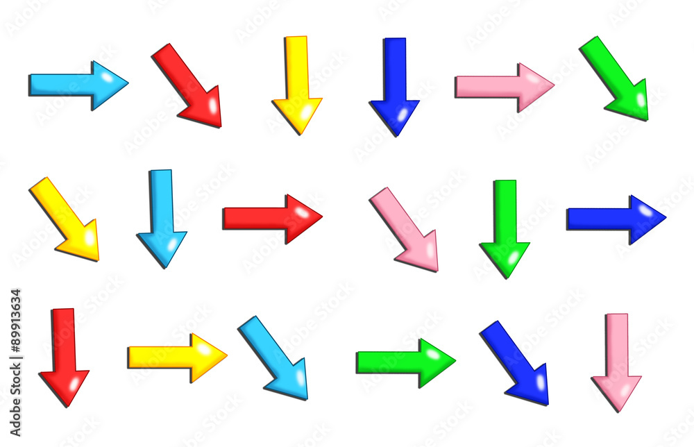 Illustrazione Stock frecce colorate | Adobe Stock