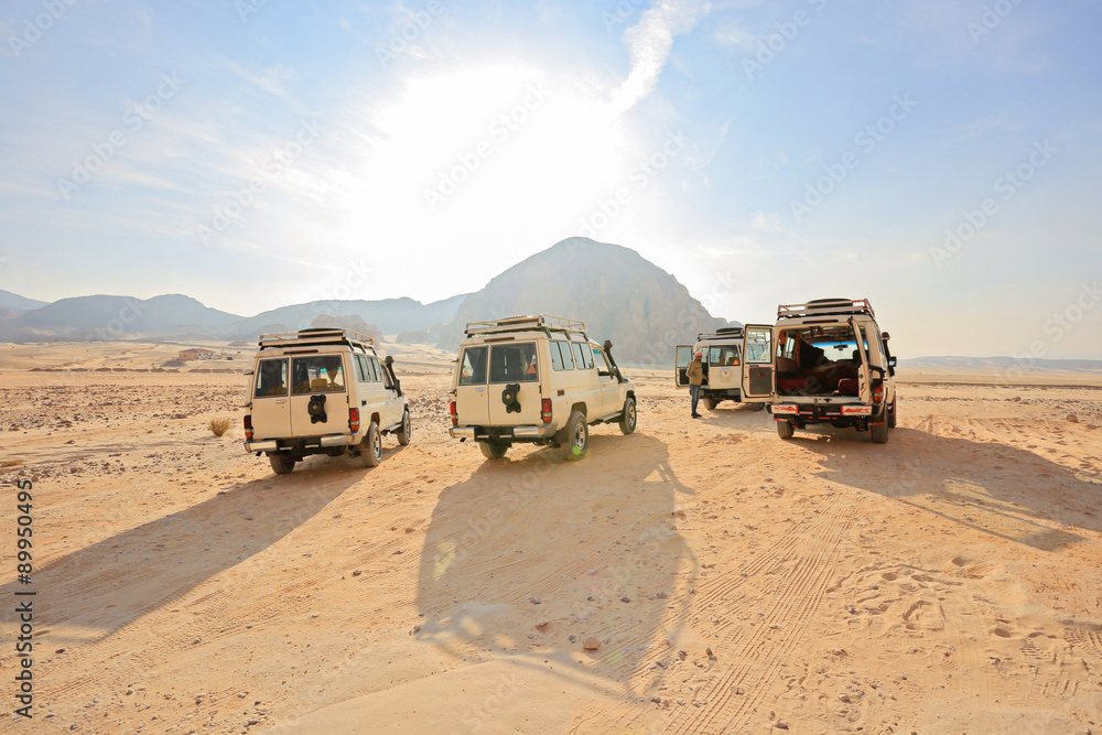 Off road safari Jeeps in the desert Stock Photo | Adobe Stock
