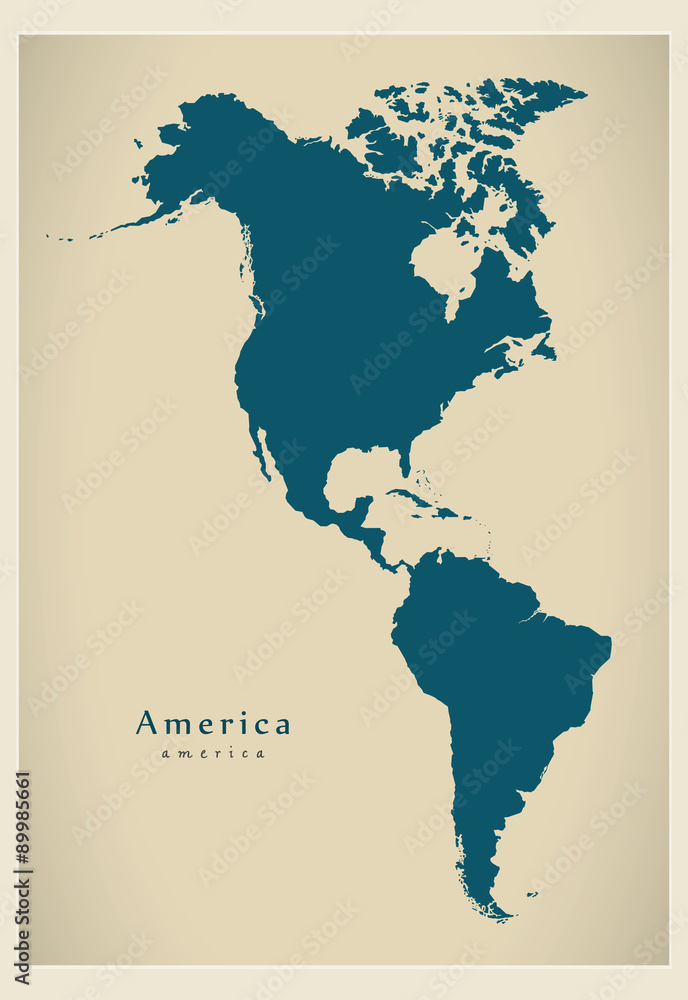 Modern Map - America complete map Stock Vector | Adobe Stock