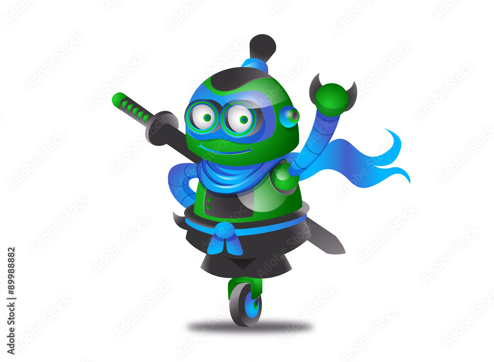 cartoon ninja robot.Vector Design EPS Stock Vector | Adobe Stock