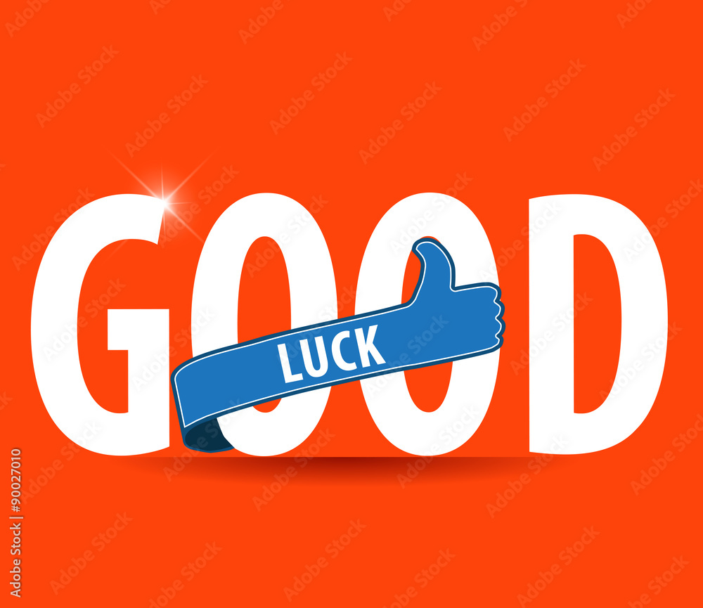 good luck sign with thumbs up - vector eps10 Stock Illustration | Adobe ...