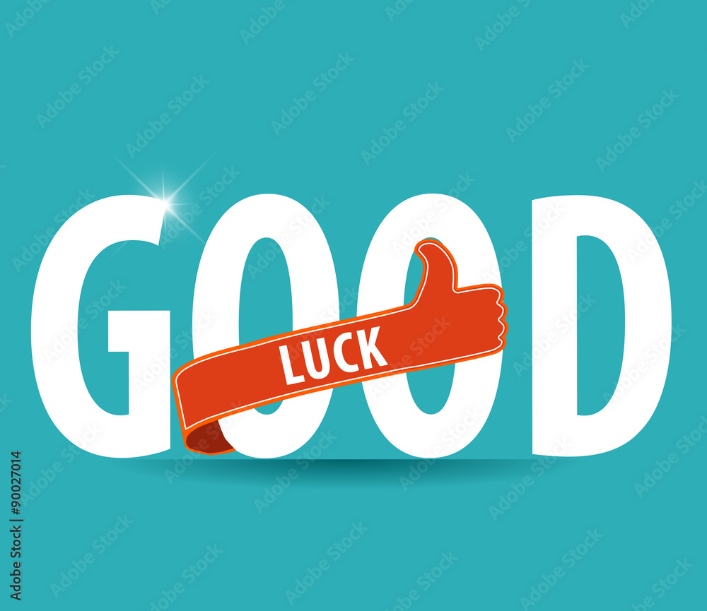 good luck sign with thumbs up - vector eps10 Stock Illustration | Adobe ...