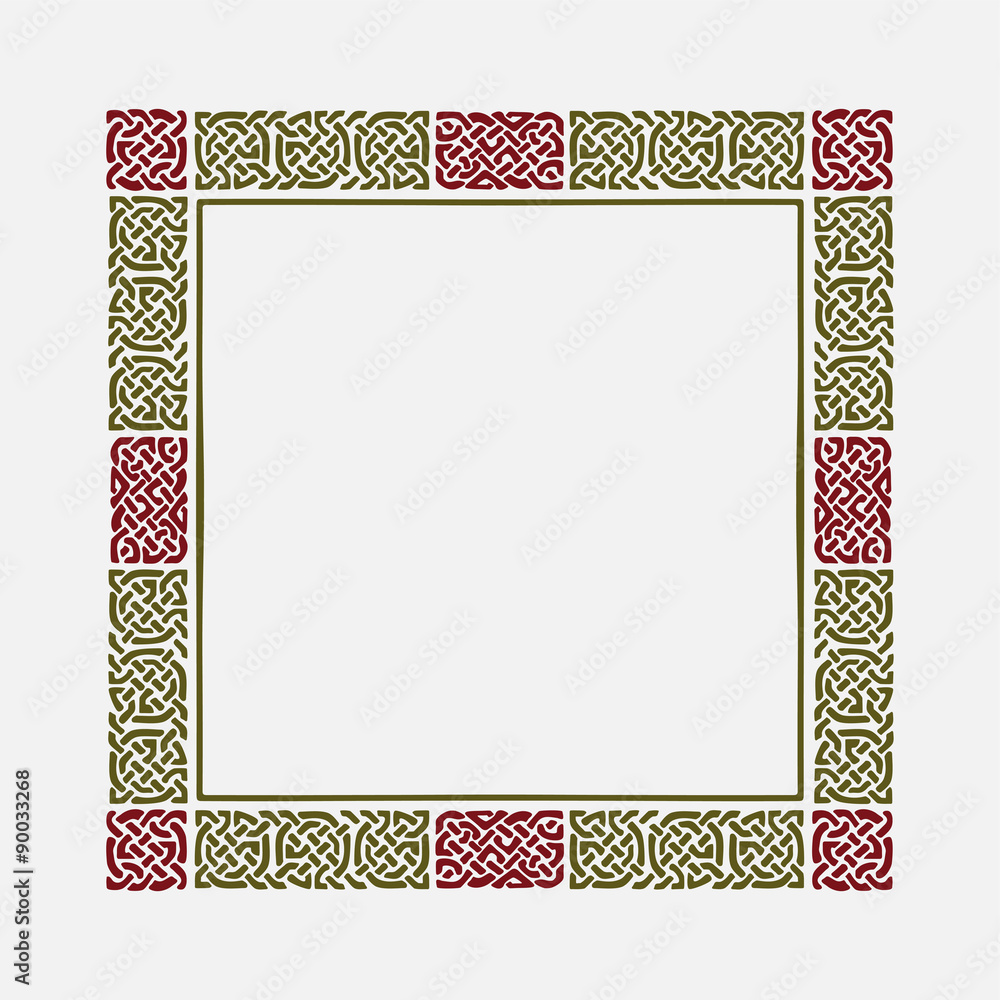 Celtic knot frame and design elements, vector illustration Stock Vector ...