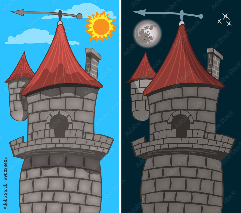 cartoon Gothic castle - detail Stock Vector | Adobe Stock