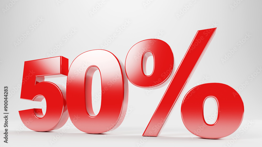 50% Rabatt in der Werbung Stock Illustration | Adobe Stock
