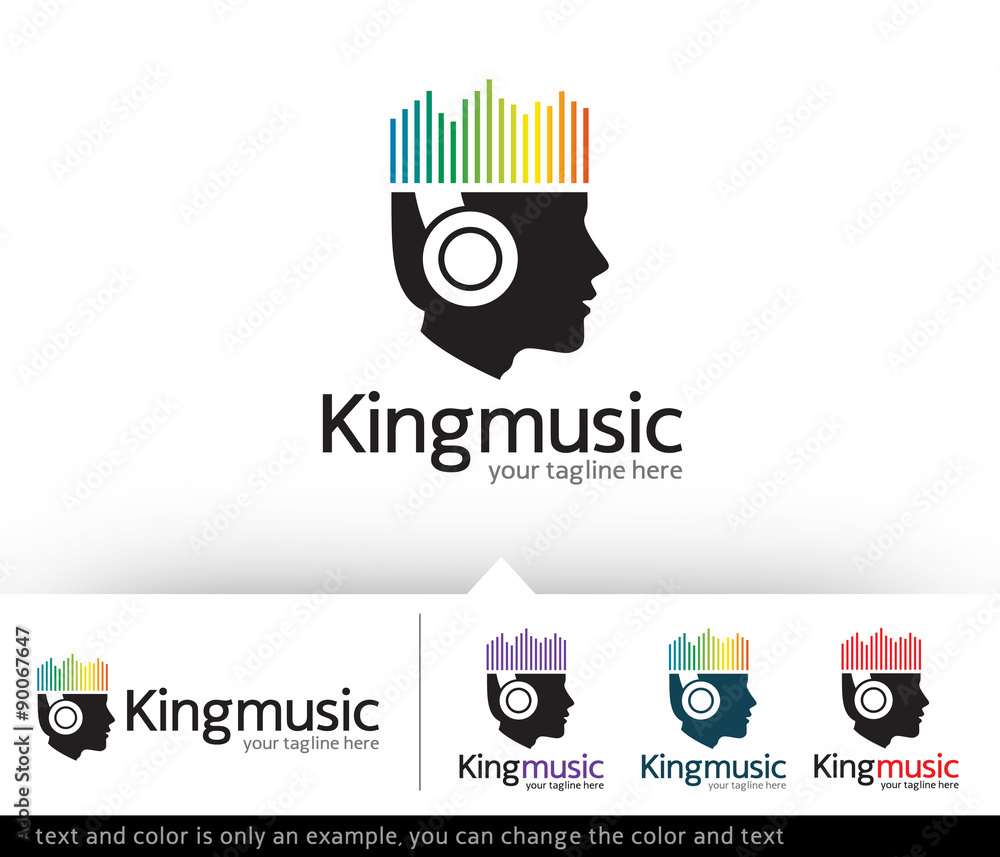 King Music Logo Template Design Vector Stock Vector | Adobe Stock