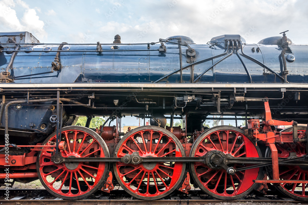 Steam Train Engine Side View
