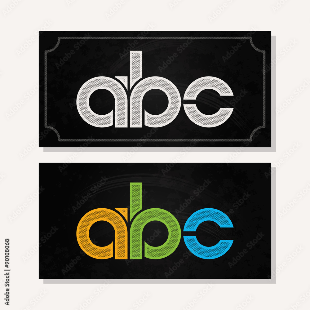 letter A B C logo alphabet chalk icon set background Stock Vector ...