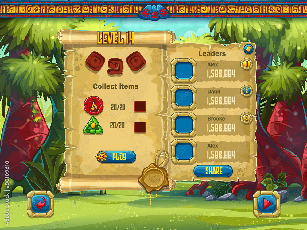 Example of setting the level window for a computer game Stock Vector ...