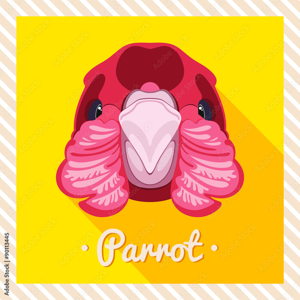 Vector portrait of a parrot, feathers, beak. Symmetrical portraits of ...